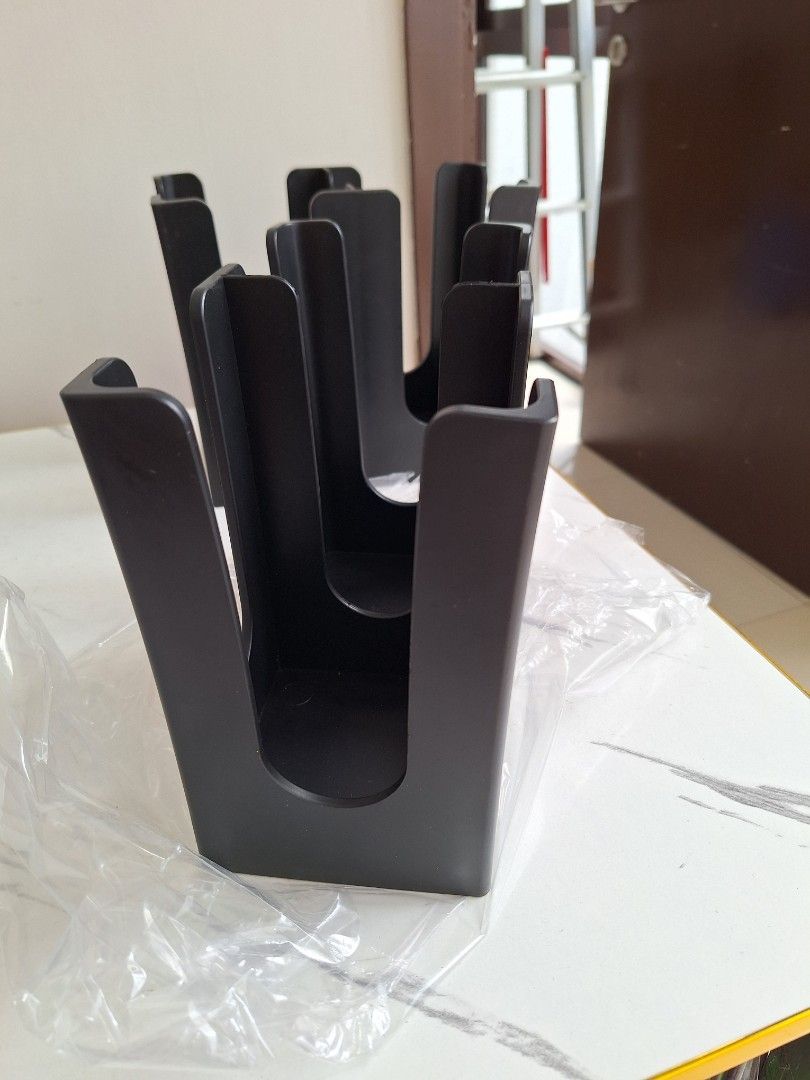 AKRILIK ACRYLIC TEMPAT CUP GELAS PLASTIK 2 SLOT HITAM MUAT GELAS BESAR ...