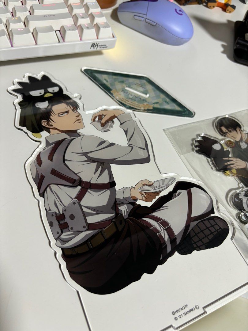 AOT x Sanrio attack on Titan captain Levi x badztmaru acrylic stand ... AOT x Sanrio attack on Titan captain Levi x badztmaru acrylic stand ...
