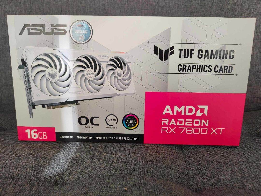 ASUS TUF Gaming RX 7800 XT White OC Edition, Computers & Tech, Parts ...