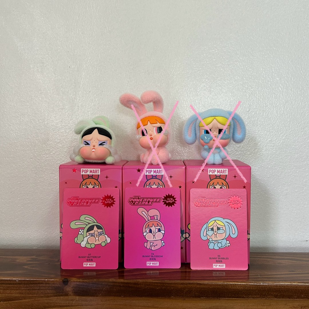 Brand New Popmart Powerpufff Girls x Crybaby Bunny Blossom, Bubbles ...