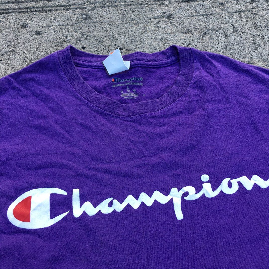 CHAMPION SCRIPT LOGO, Men's Fashion, Tops & Sets, Tshirts & Polo Shirts ...