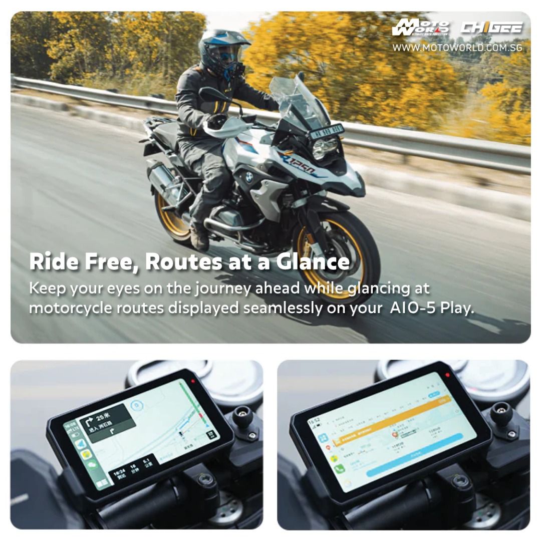 Chigee AIO-5 Play Smart Riding Display (Plug and play version) CarPlay ...