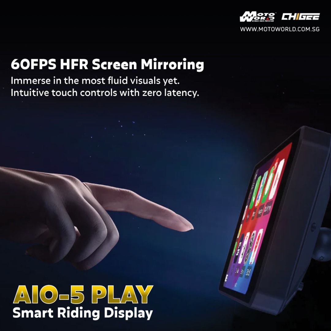 Chigee AIO-5 Play Smart Riding Display (Plug and play version) CarPlay / Android Auto for ...