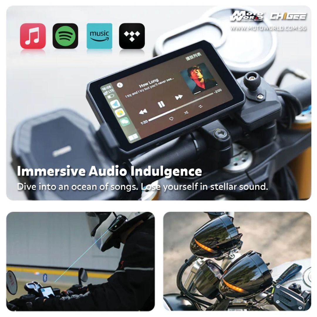 Chigee AIO-5 Play Smart Riding Display (Plug and play version) CarPlay / Android Auto for ...