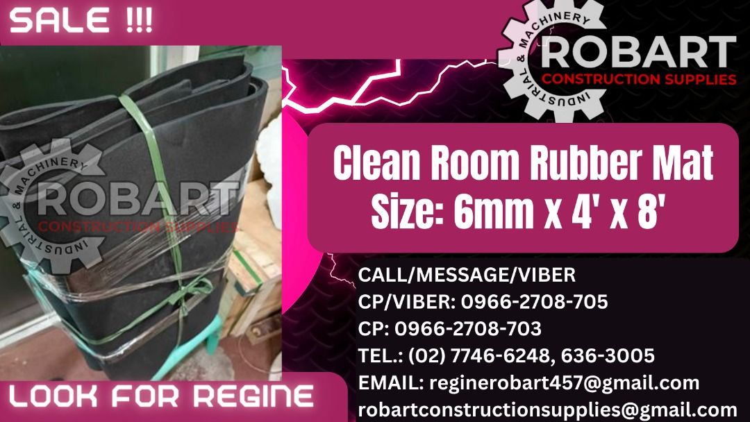 Clean Room Rubber Mat Size: 6mm x 4' x 8', Commercial & Industrial ...