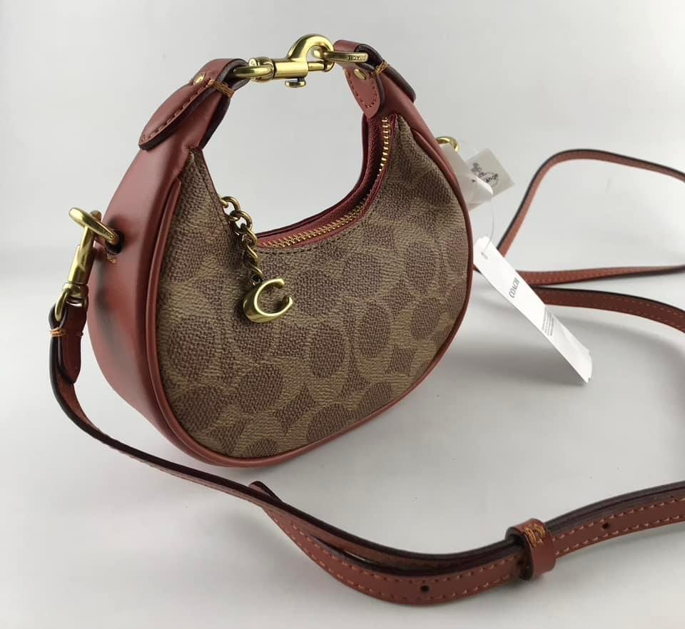 Coach Jonie Mini Brown Mono, Women's Fashion, Bags & Wallets, Cross ...