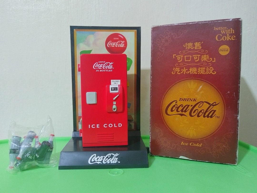 Coca-Cola (Coke) Miniature Vending Machine and Bottled Coke Souvenir ...
