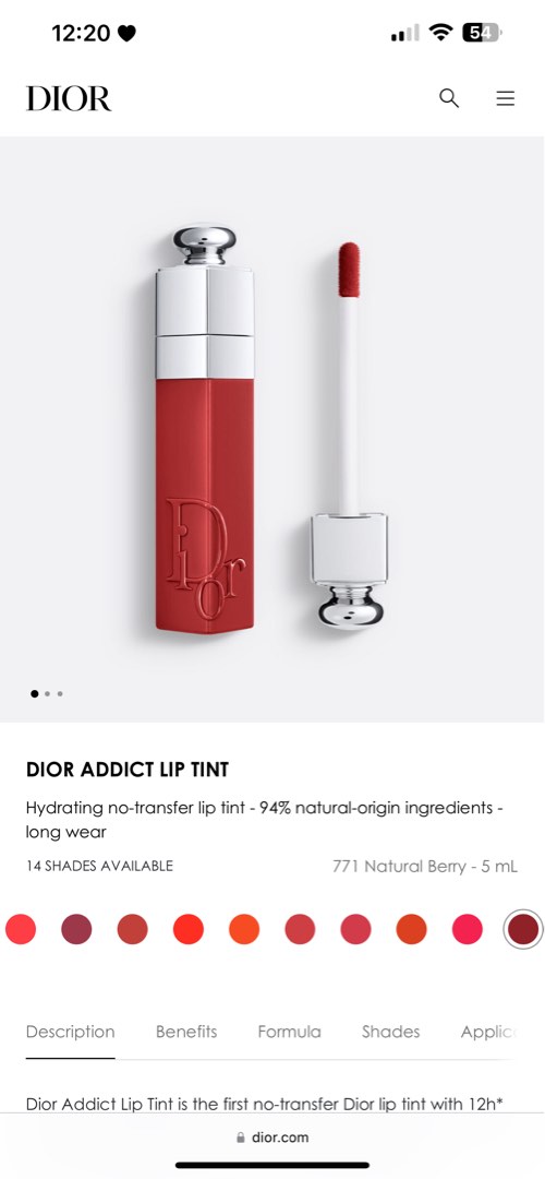 Dior addict lip tint 771 Natural Berry, Beauty & Personal Care, Face ...