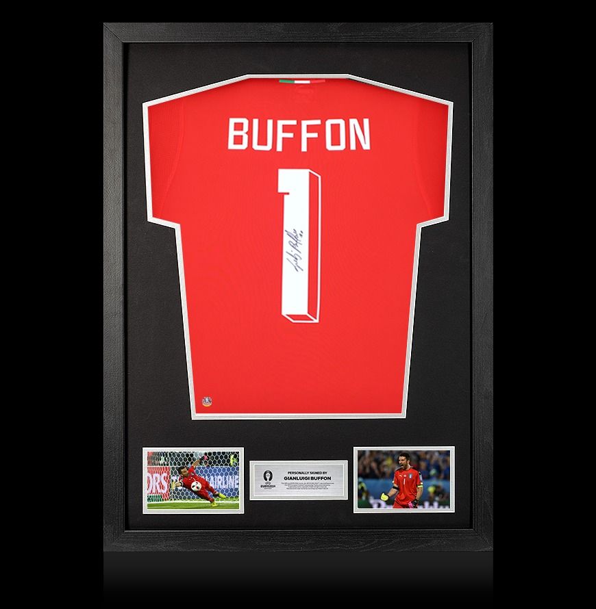 Gianluigi Buffon Official UEFA EURO 2024 Back Signed and Framed Italy ...