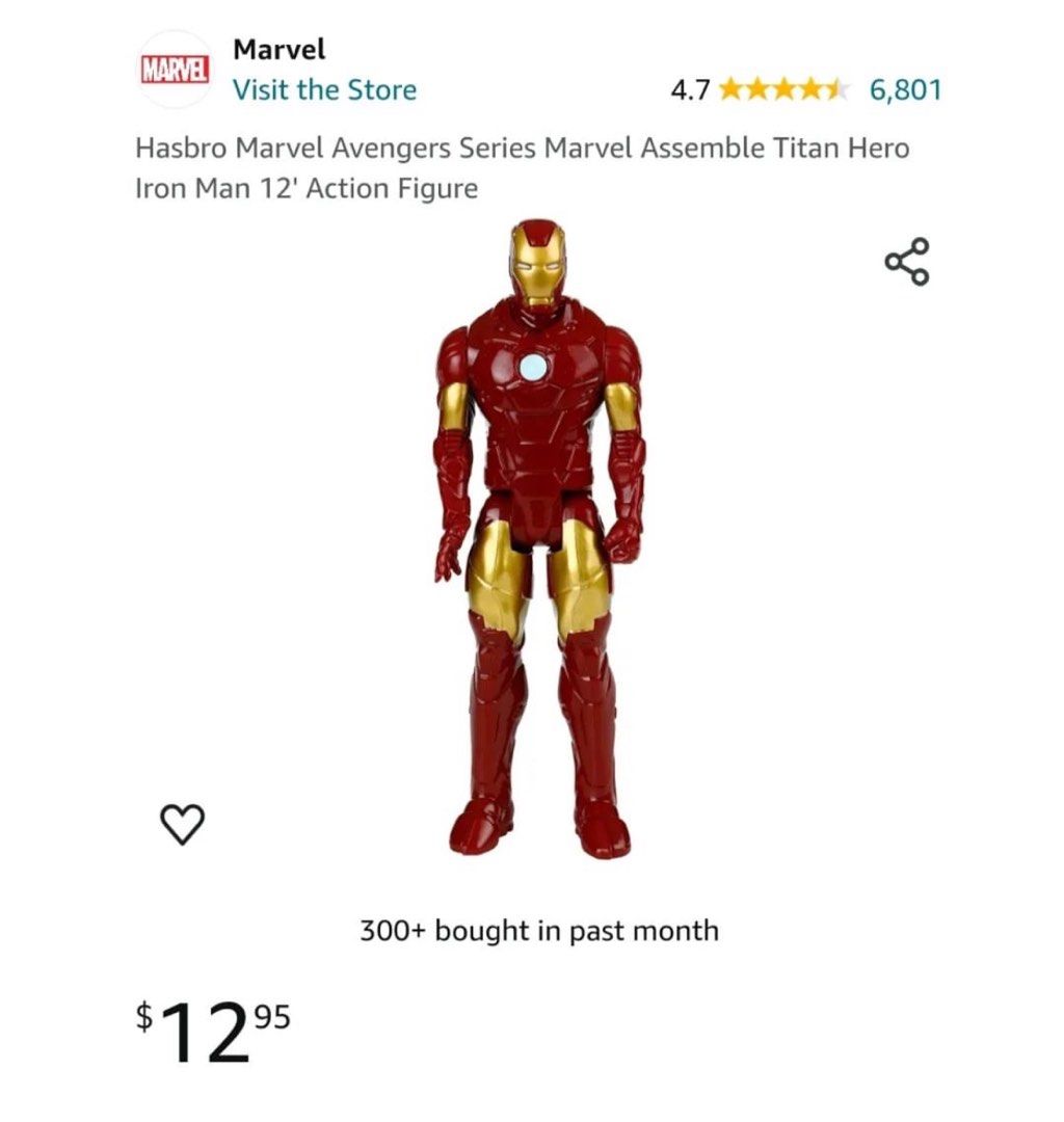 Hasbro Marvel Avengers Series Marvel Assemble Titan Hero Iron Man 12 ...