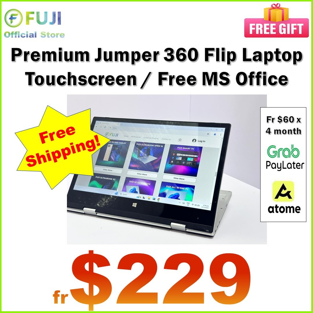 Jumper 360 Flip + Touch Screen Laptop - 6+128GB SSD - Windows 11 + Free ...