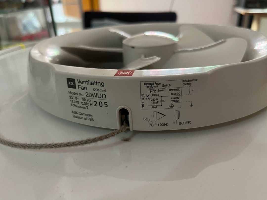 KDK 20WUD ventilation fan, Furniture & Home Living, Lighting & Fans ...