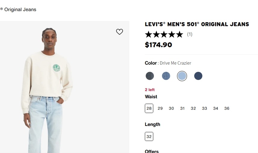 Levis 501 Original Drive Me Crazier, Luxury, Apparel on Carousell