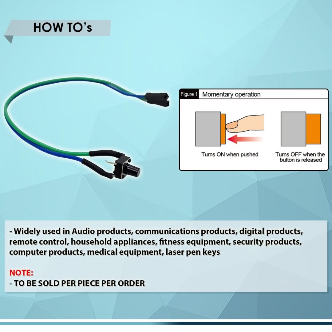 MINI PUSH BUTTON TACTILE MOMENTARY SWITCH with DUPONT WIRE, DIP SMD 4 ...