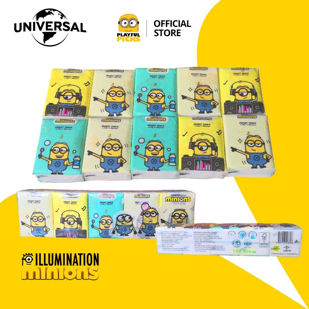 Minion Pocket Tissue 4 Ply Universal #playfulpicks, Beauty & Personal ...