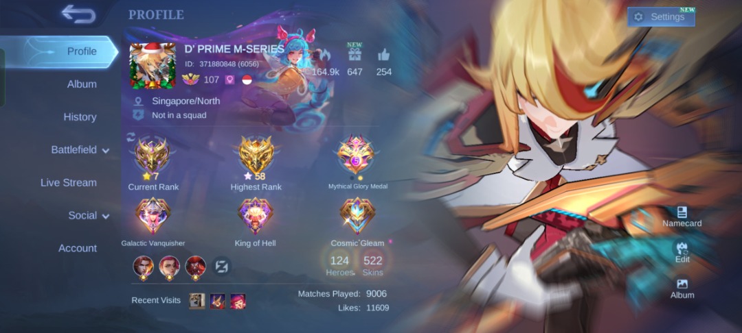 Mlbb acc/mobile legend account (STACKED) (522 skins)(check end photo ...