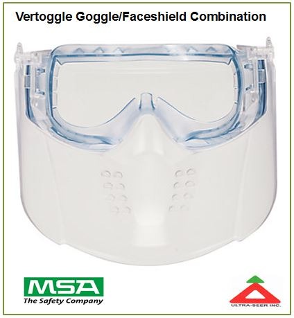MSA Vertoggle Goggle/Faceshield Combination, Commercial & Industrial ...
