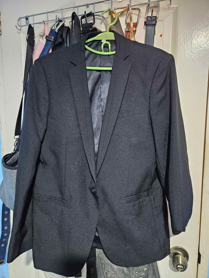 Onesimus Tailored Fit Suit Amerikana (Black, Size 48), Men's Fashion ...