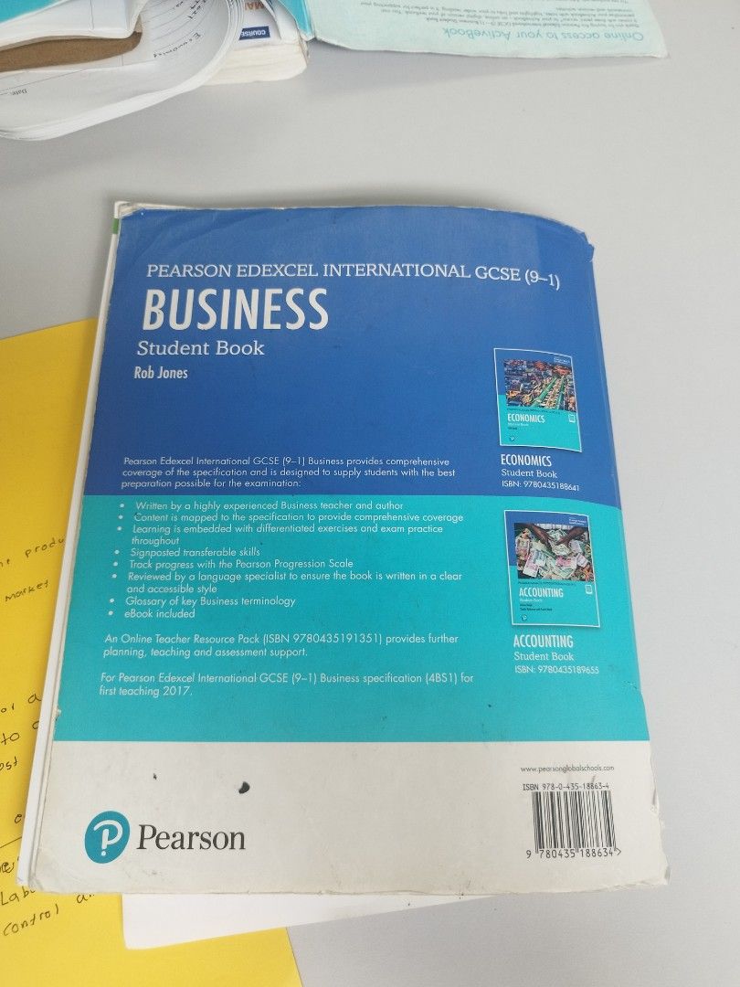 Pearson Edexcel International GCSE (9-1) Business studies, Hobbies ...