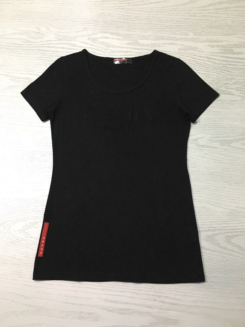 PRADA EMBOSSED LOGO SHORT SLEEVE SHIRT, Luxury, Apparel on Carousell