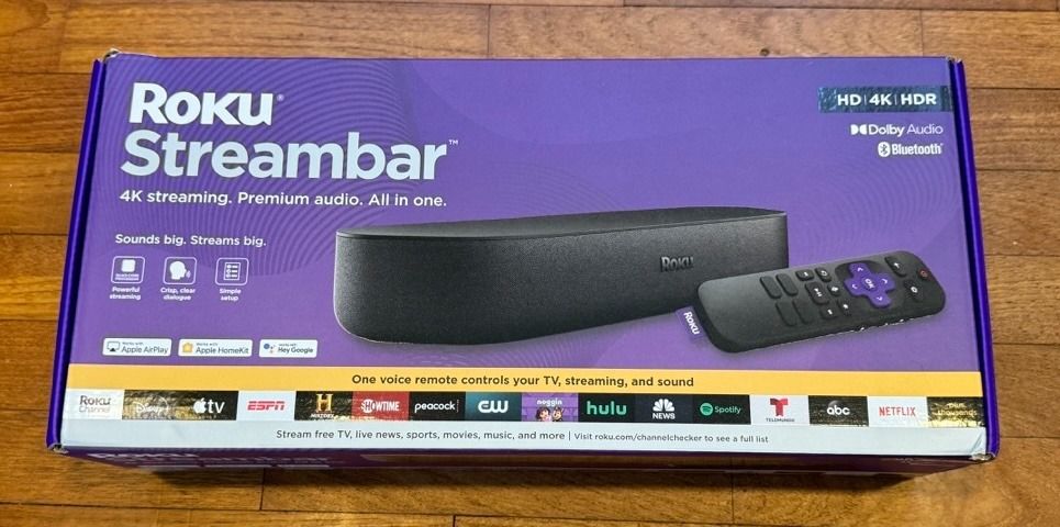 Roku Streambar | 4K/HD/HDR Streaming Media Player & Premium Audio, All In One, Includes Roku ...