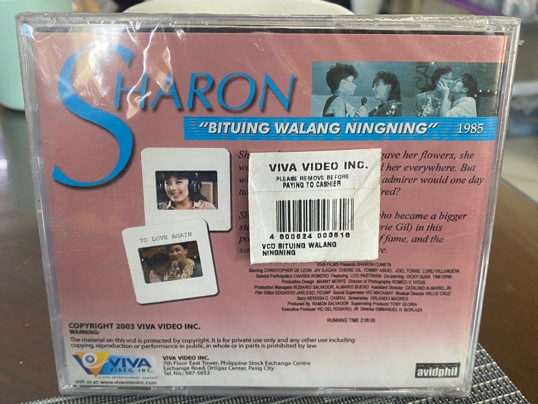 SHARON CUNETA CHRISTOPHER DE LEON CHERIE IN BITUING WALANG NINGNING VIDEO CD VCD ORIGINAL ...