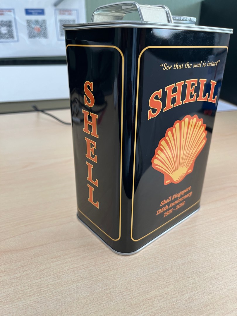 Shell 1L vintage oil can, 125th year anniversary edition, Hobbies ...
