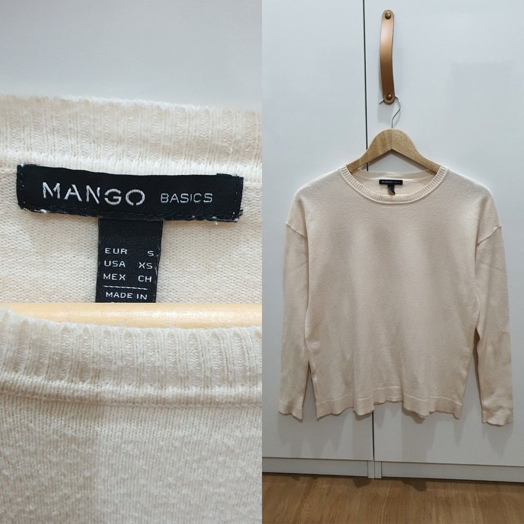 W Mango Basics knitted long sleeve 00859, Women's Fashion, Tops ...