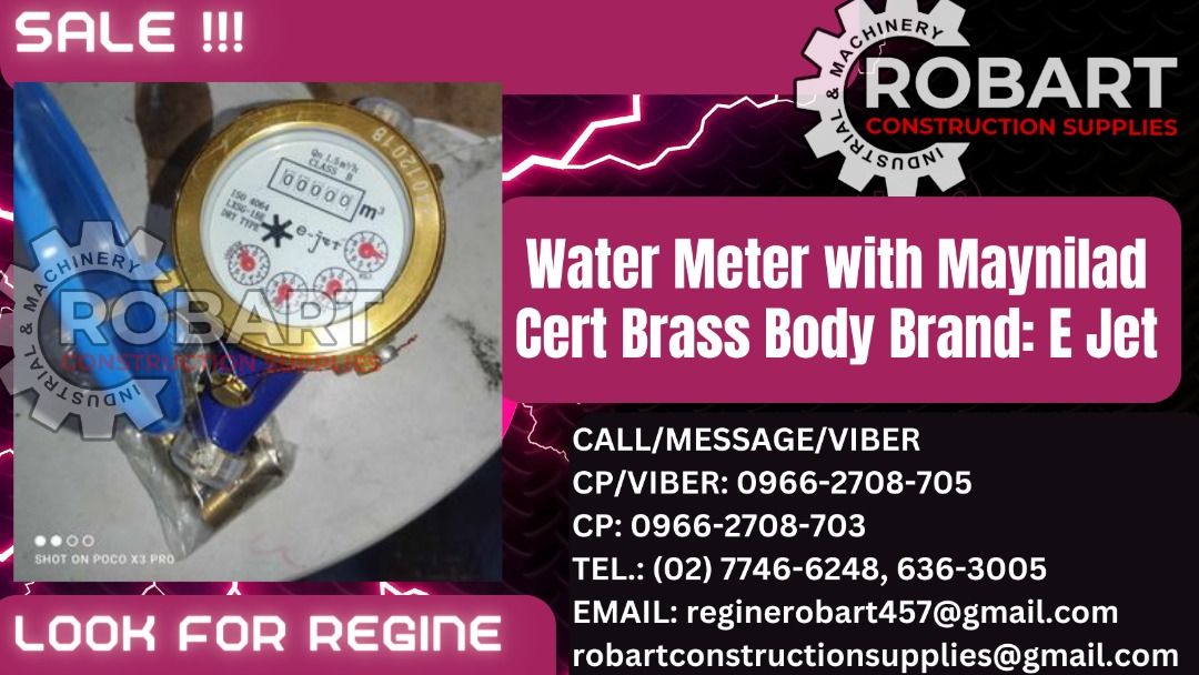 Water Meter with Maynilad Cert Brass Body Brand: E Jet, Commercial ...
