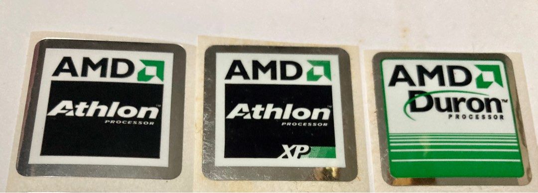 懷舊 AMD Athlon XP Duron CPU 貼紙, 電腦＆科技, 電腦周邊及配件, 其他 - Carousell