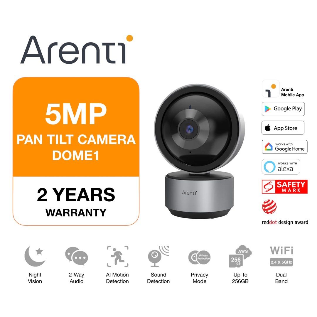 ARENTI DOME1 - Smart Indoor Security Camera | Stylist Pan Tilt Cam ...