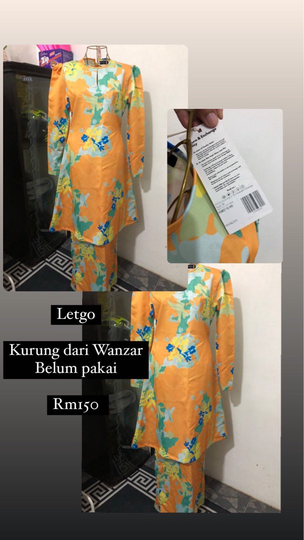 WANZAR set baju kurung , Women's Fashion, Muslimah Fashion, Baju Kurung ...