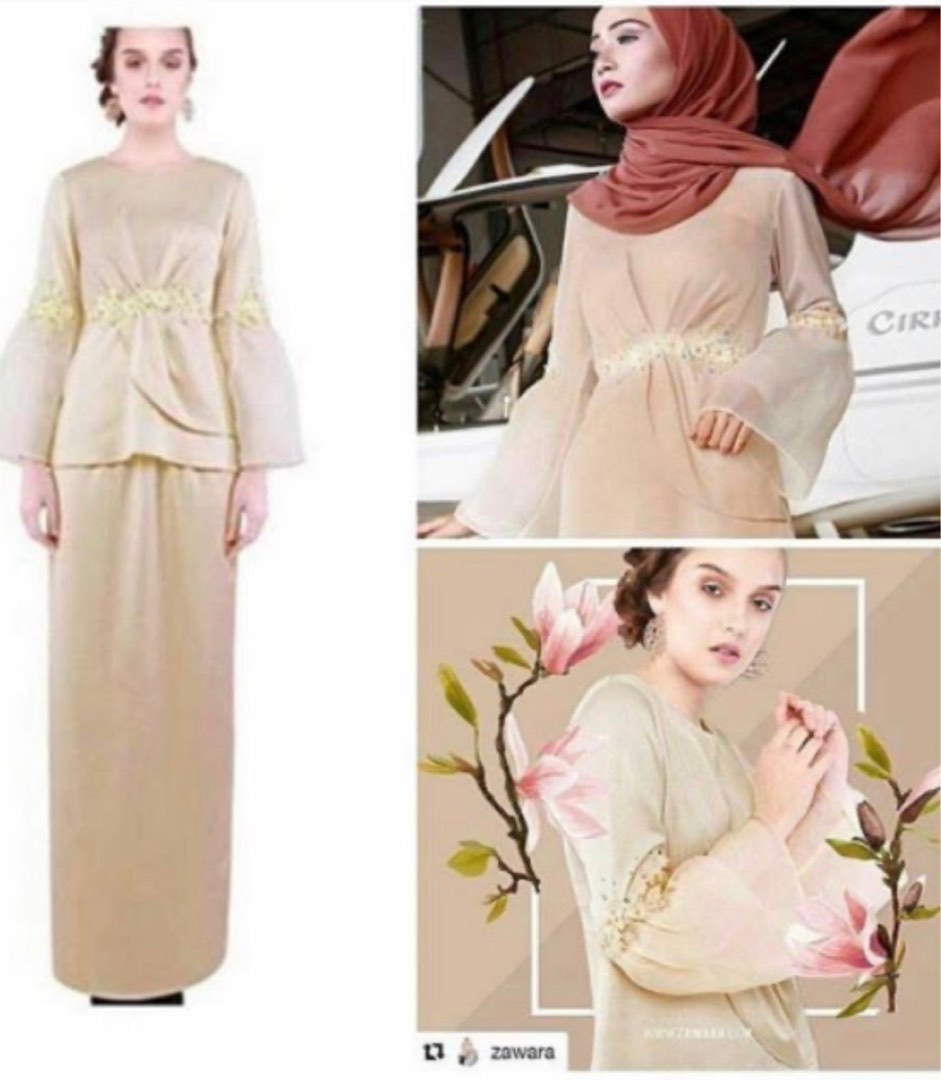 Baju Kurung ZAWARA, Women's Fashion, Muslimah Fashion, Baju Kurung ...