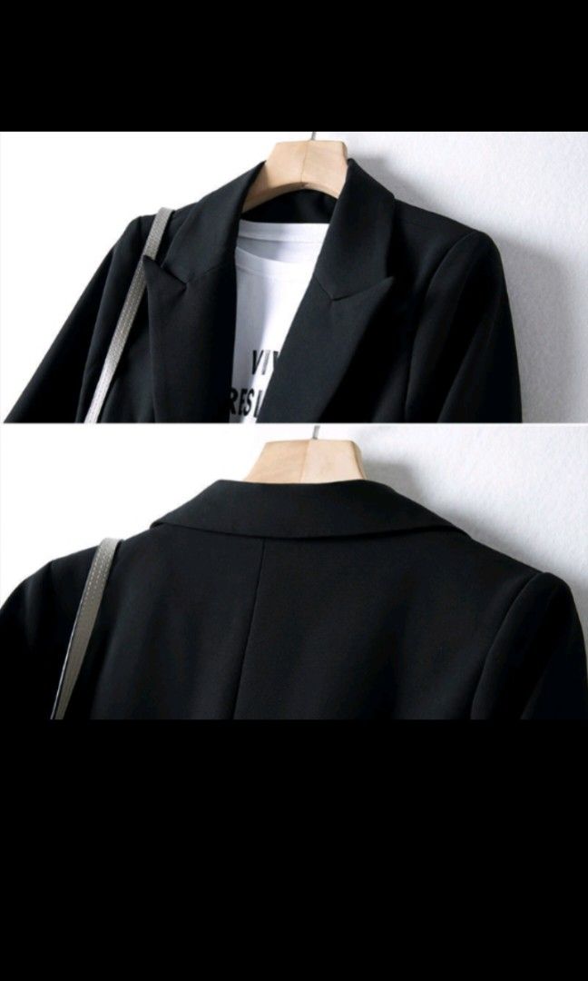 Blazer Hitam Casual & Formal, Women's Fashion, Coats, Jackets and ...