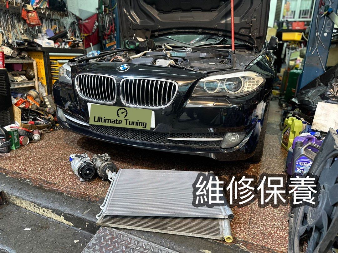 BMW f10 寶馬 ac compressor condenser 冷氣泵 散熱網 漏雪種 加雪種 冷氣系統維修 Denso 原廠 凍 ...