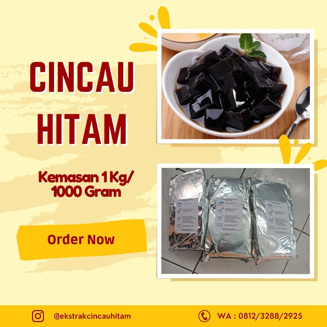 Cincau Hitam Grass Jelly Kemasan Alumunium Kemasan 1kg/1000 gram ...