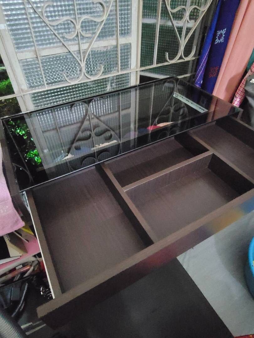 PROMO Drawer 4 Tier Glass Display Dark Brown Colour With Installation ...