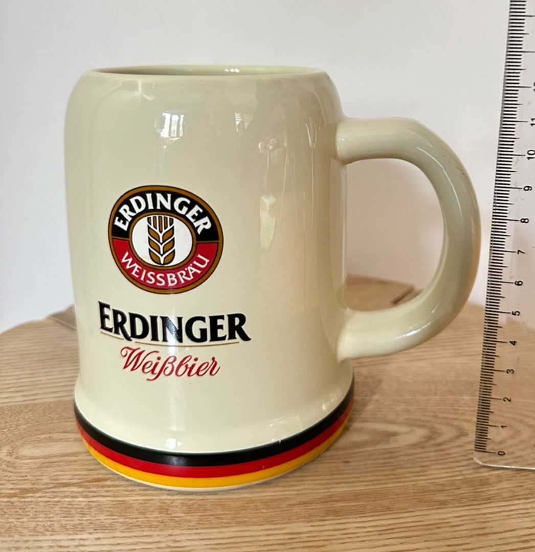 Erdinger 德國啤酒經典杯 Beer Mug 陶瓷 玻璃 啤酒杯 Glass beer mug beer glass pin ...