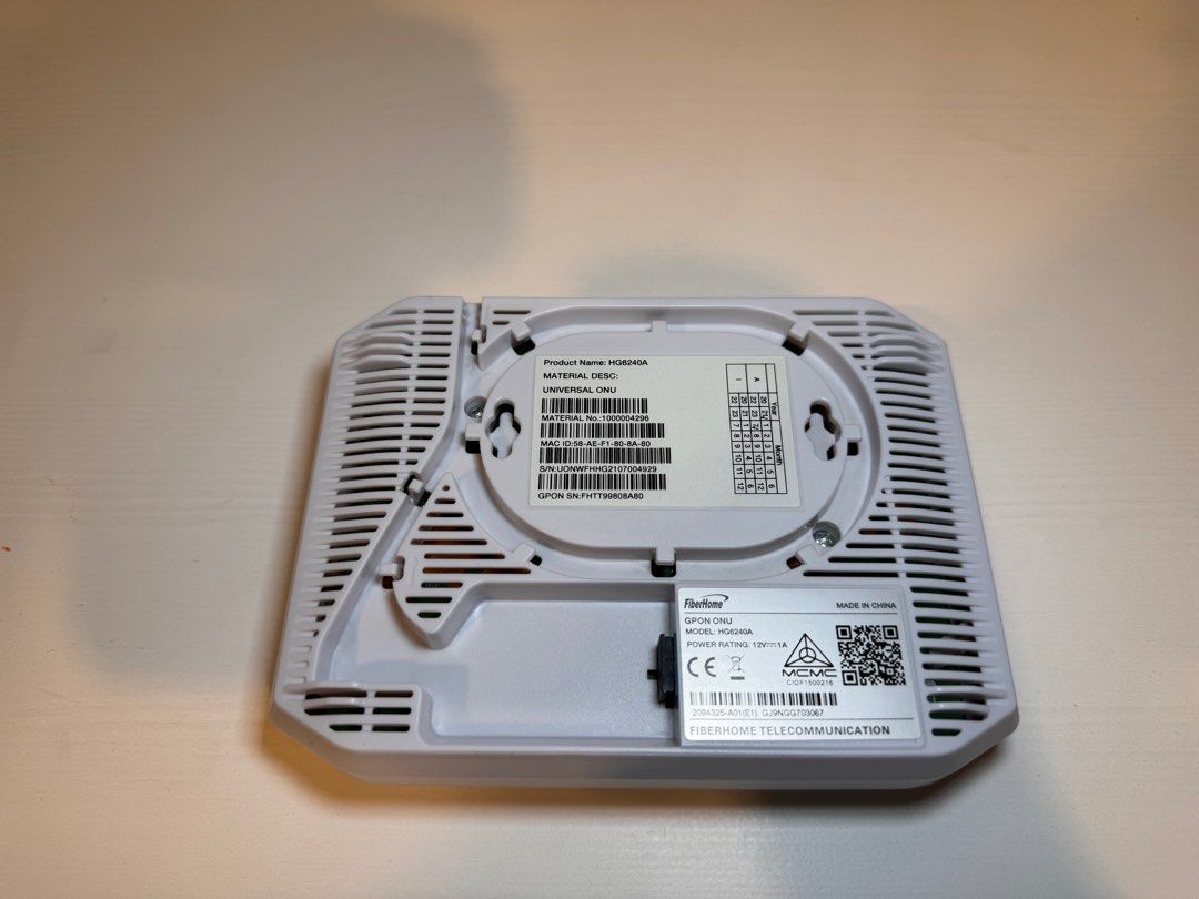FiberHome GPON ONU HG6240A, Computers & Tech, Parts & Accessories ...