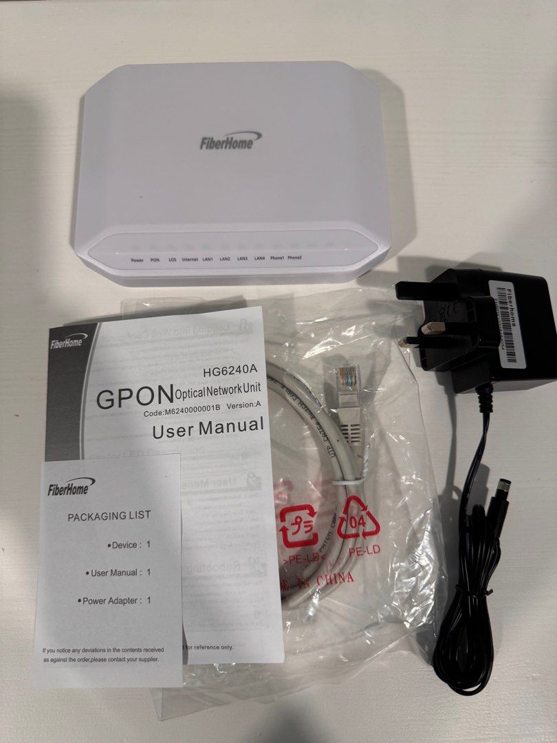 FiberHome GPON ONU HG6240A, Computers & Tech, Parts & Accessories ...