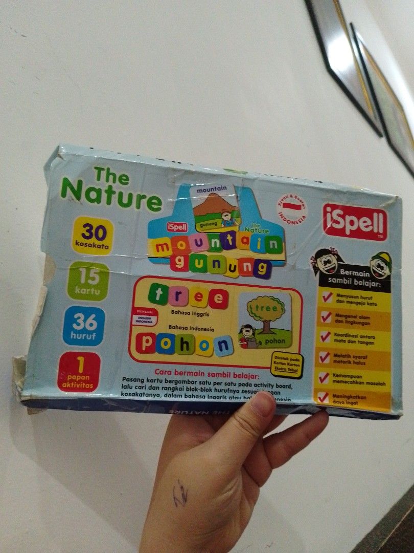 Kartu Edukasi iSpell The Nature Indonesia English, Bayi & Anak, Mainan & Baby Walker di Carousell