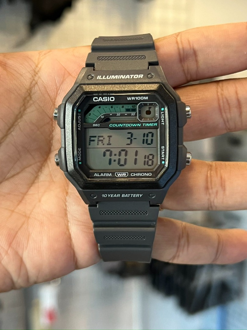 CAROUSELL SALE !! ORIGINAL CASIO ILLUMINATOR MEN'S WATCH WS-1600H-8AV ...