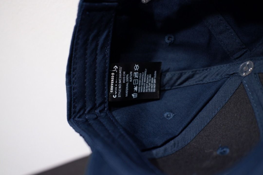 Navy Blue logo curved cap/hat by Converse, Men's Fashion, Watches ...