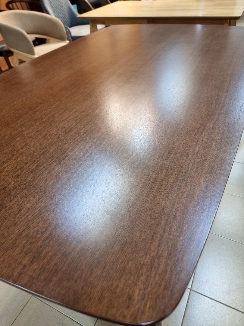 [New] 1.5m 6-Seater Dining Table, 5ft Meja Makan - 26kg Solid Wood ...