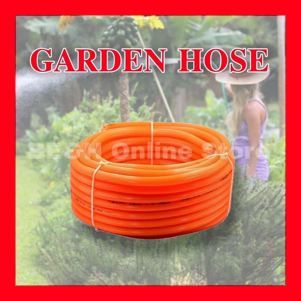Paip Getah Hos Getah PVC Orange Thick Garden Hose Heavy Duty 3.0mm 30M ...