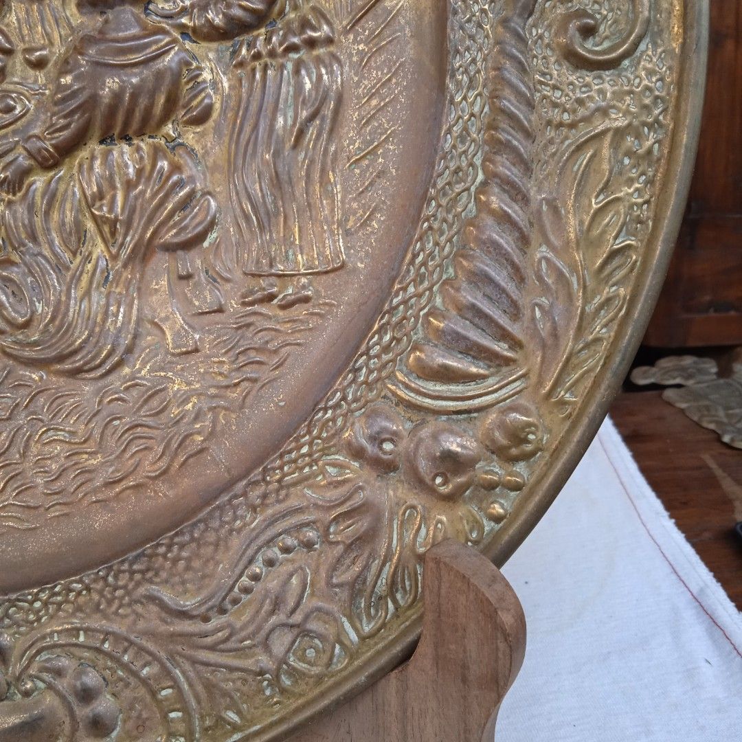 Pajanga hiasan dinding Piring plate kuningan brass eropa, Perabotan ...