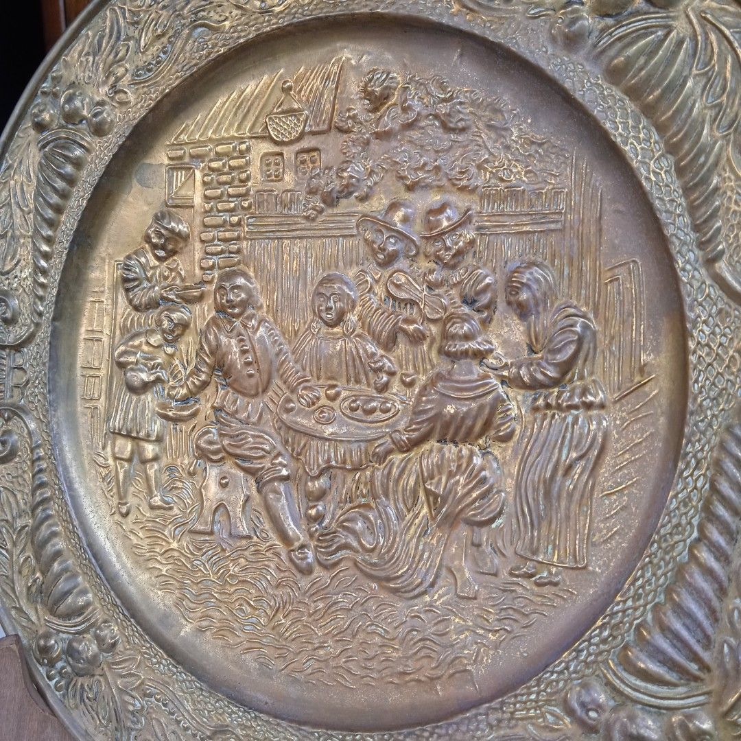 Pajanga hiasan dinding Piring plate kuningan brass eropa, Perabotan ...