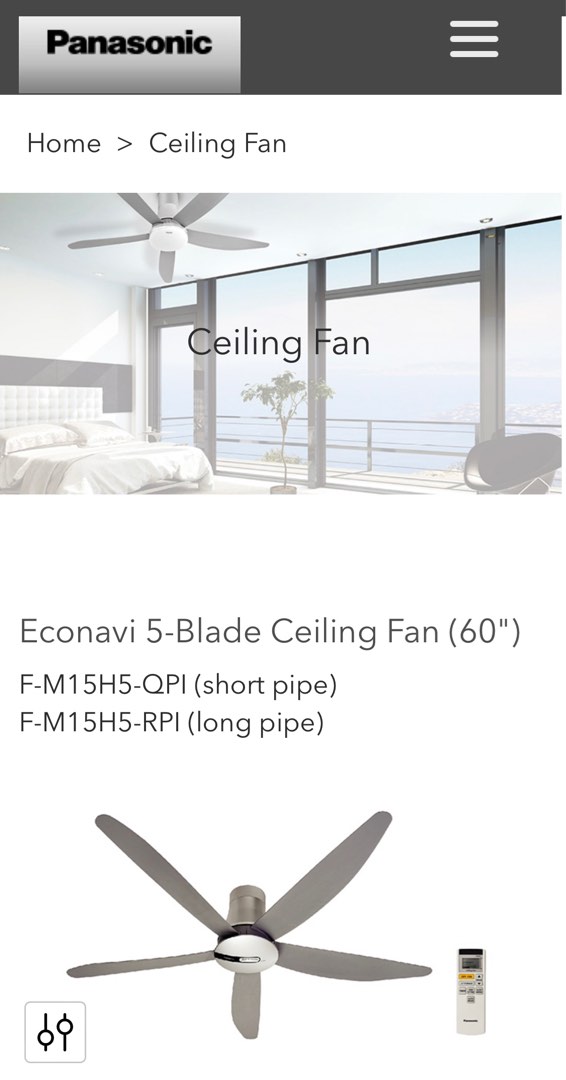 Panasonic ceiling fan, Furniture & Home Living, Lighting & Fans, Fans ...