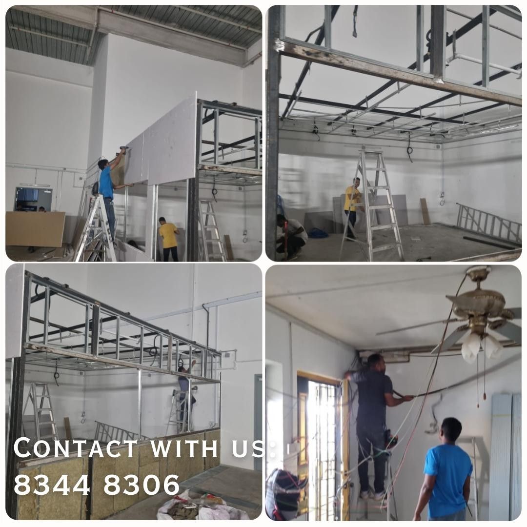 Partition install False ceiling/ L box/ cove light/ design False ...