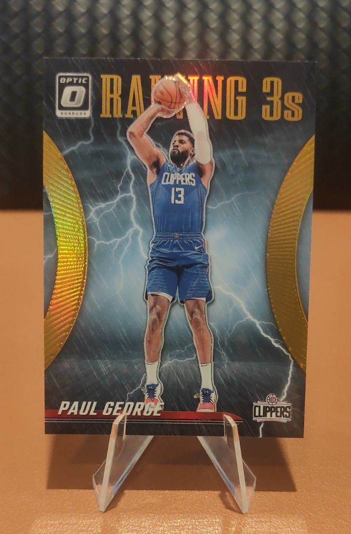 Paul George Gold /10 Raining 3's 2023-24 Donruss Optic Insert NBA ...